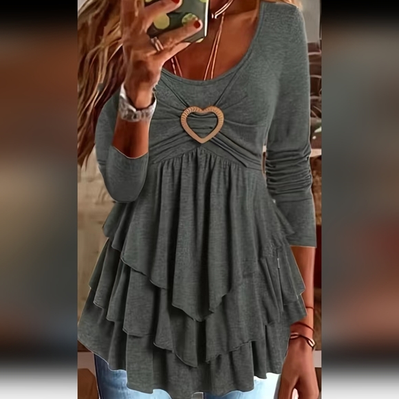 Tops | Layered Heart Ring Tee Shirt | Poshmark